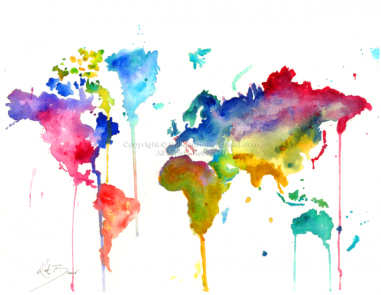 Watercolor World Map - Free Transparent PNG Download - PNGkey