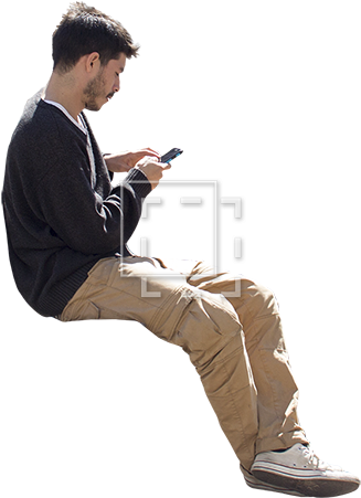 This Student His Waiting For The Bus And Sending A - Person Waiting Png ...