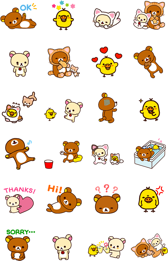 Download Rilakkuma Transparent Line Sticker - Rilakkuma Stickers ...