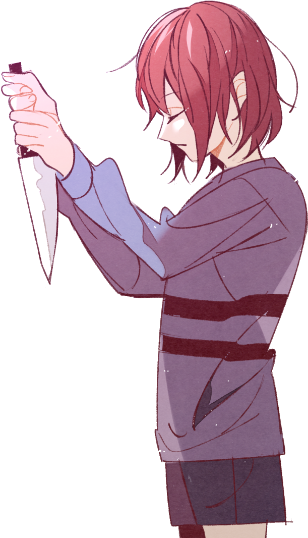 Download Frisk Holding Knife - Frisk With A Knife PNG Image with No ...