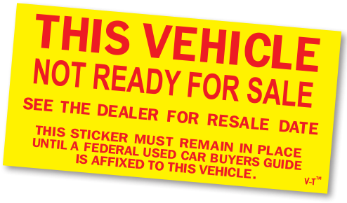 Download "not Ready For Sale" Stickers 100/pack - Vehicle Not For Sale ...