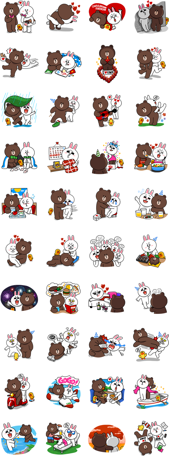 Download Brown & Cony´s Lovey Dovey Date 画像 - Cute Cony And Brown PNG ...
