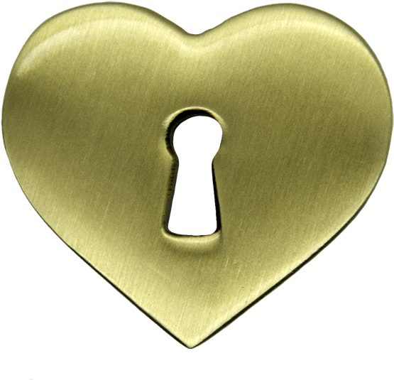 Download Heart Keyhole Pin, Gold - Gold Keyhole PNG Image with No ...