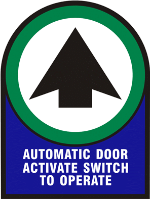 Download Automatic Caution Door Sign PNG Image with No Background ...