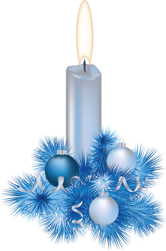 Download Candles Clipart Blue Candle - Blue Christmas Decorations Png ...