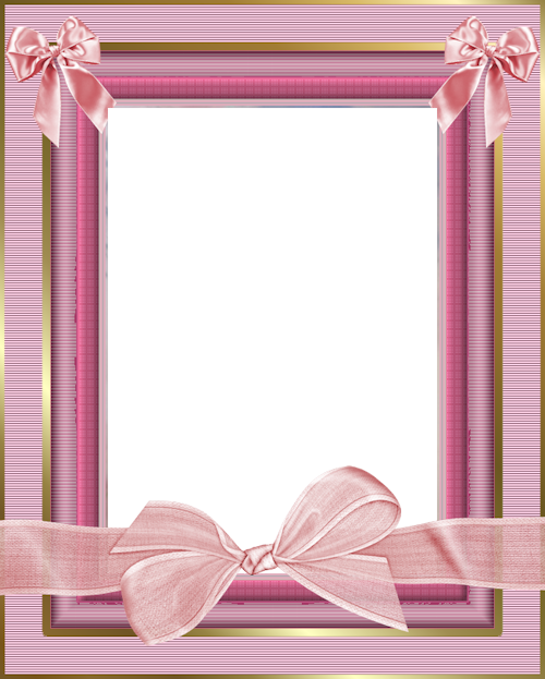 Download Pink Transparent Frame With Pink Bow - Transparent Photo ...