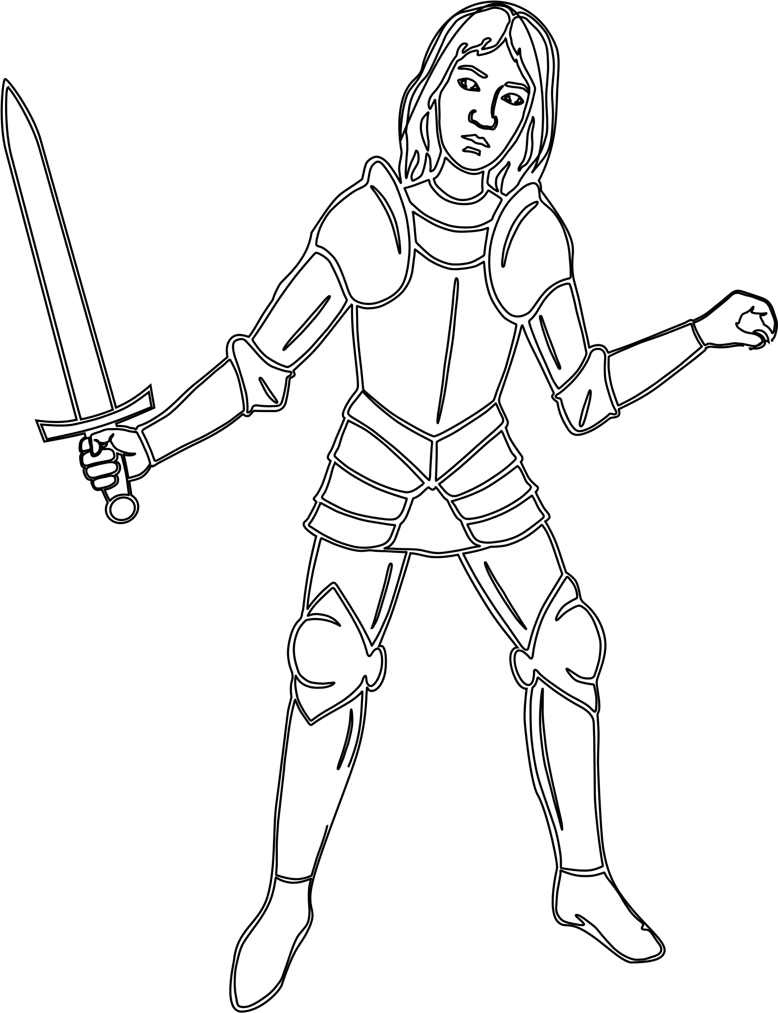 Download Drawing Sword Hand Holding - Line Art PNG Image with No ...