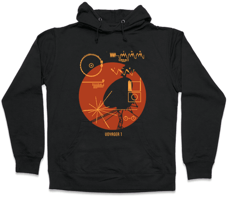 Retro Voyager 1 Golden Record Hooded Sweatshirt - All My Friends Are ...