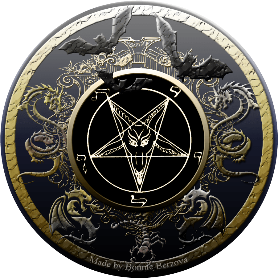 Download Baphomet With Dragons And Bats Charcoal Blue - Satanism PNG ...