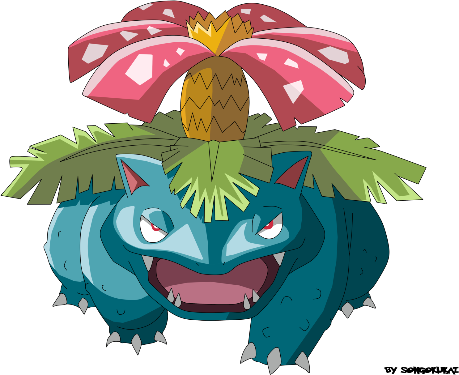 Download Venusaur By Songokukai-d4hvdxn - Pokemon Venusaur Vector PNG ...