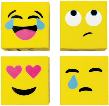 Emoji Cube 3d Mini Eraser Set - Eraser - Free Transparent PNG Download ...