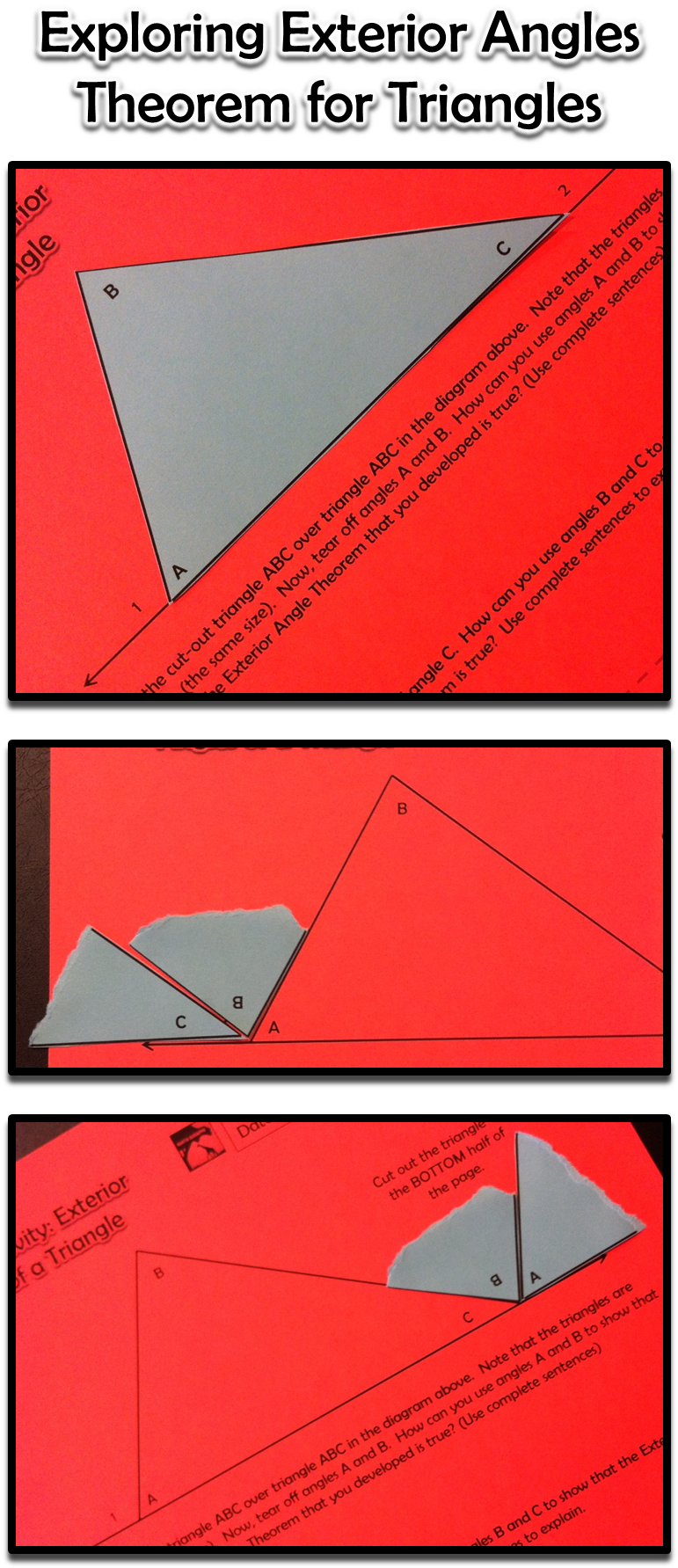 Exterior Angles Of A Triangle Inquiry Activity - Triangle - Free ...
