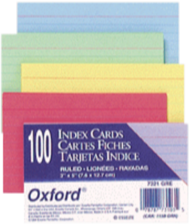 Download Index Card 5x8"ruled Canary 100/pkg - Doaaler Oxford Unruled 3 ...