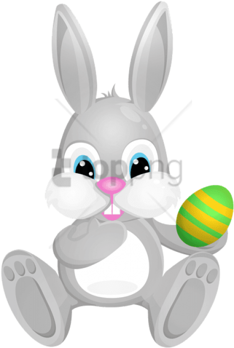 Easter Grey Bunny Png Clip Art Image - Easter Rabbit Png Clipart - Free ...