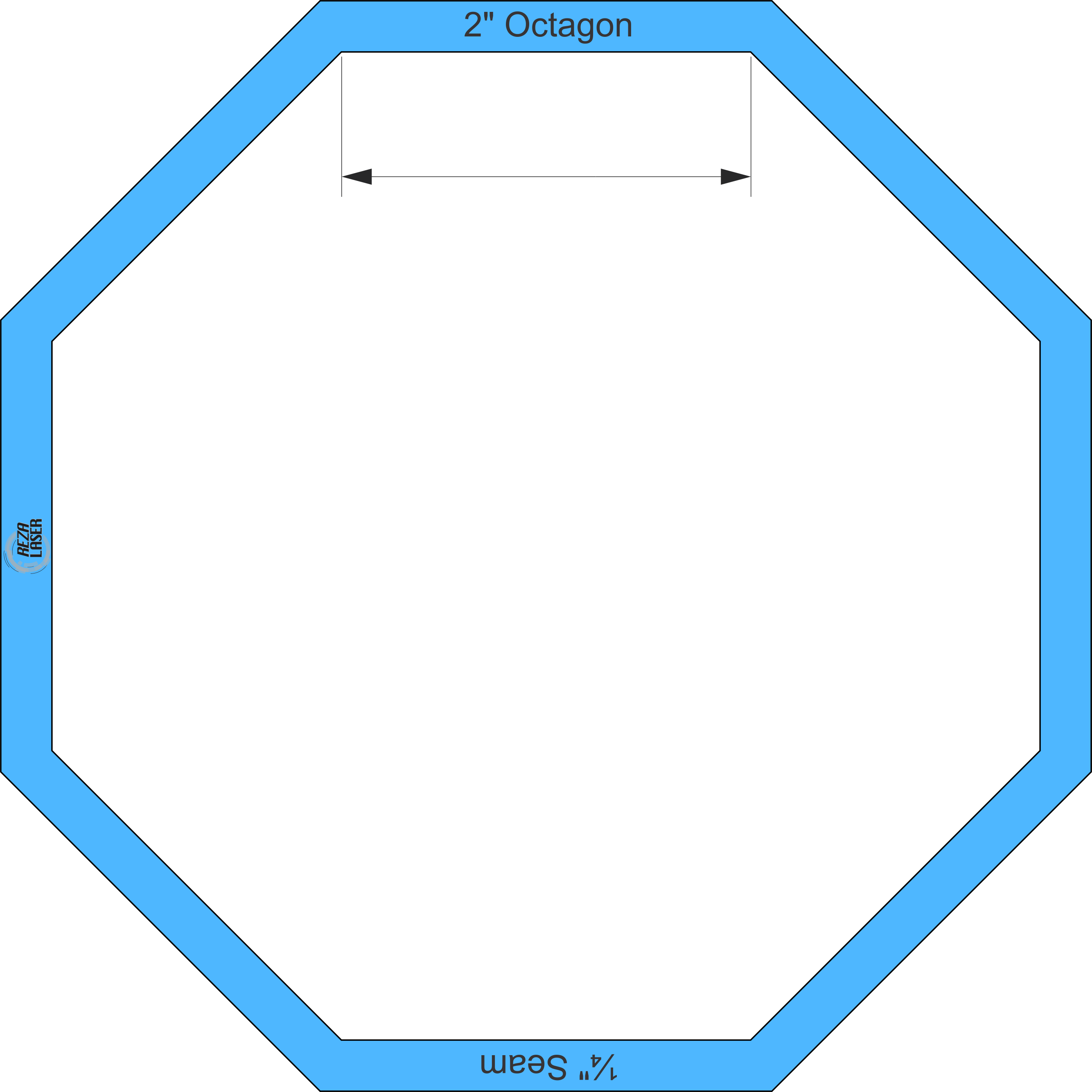 Download Octagon 2″ Inch Acrylic Template I Spy With ¼” Seam - Inch PNG ...
