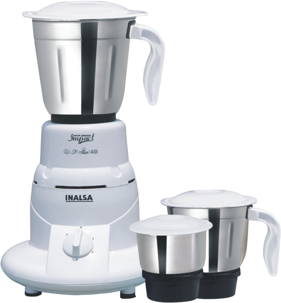 Download Product - Inalsa Impact 550w 3 Jars Mixer Grinder (white) PNG ...