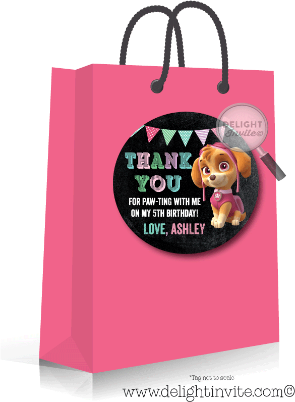 Download Skye Paw Patrol Birthday Sticker Tags - Skye Paw Patrol Party ...