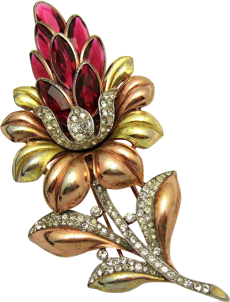 Download Trifari A Philippe Yellow And Plate Rhinestones - Jewellery ...