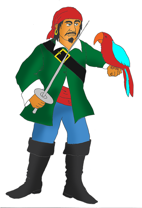 Download Angry Pirate With Red Parrot - Parrot PNG Image with No ...