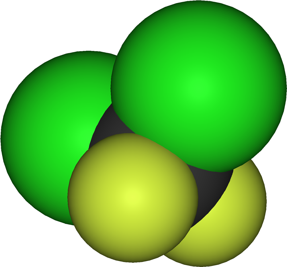 Download Dichlorodifluoromethane 3d Vdw - Freon Molecule PNG Image with ...