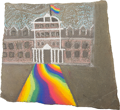 Download Rainbow Chalk Drawing Of Parrish Hall - Magill Walk PNG Image ...