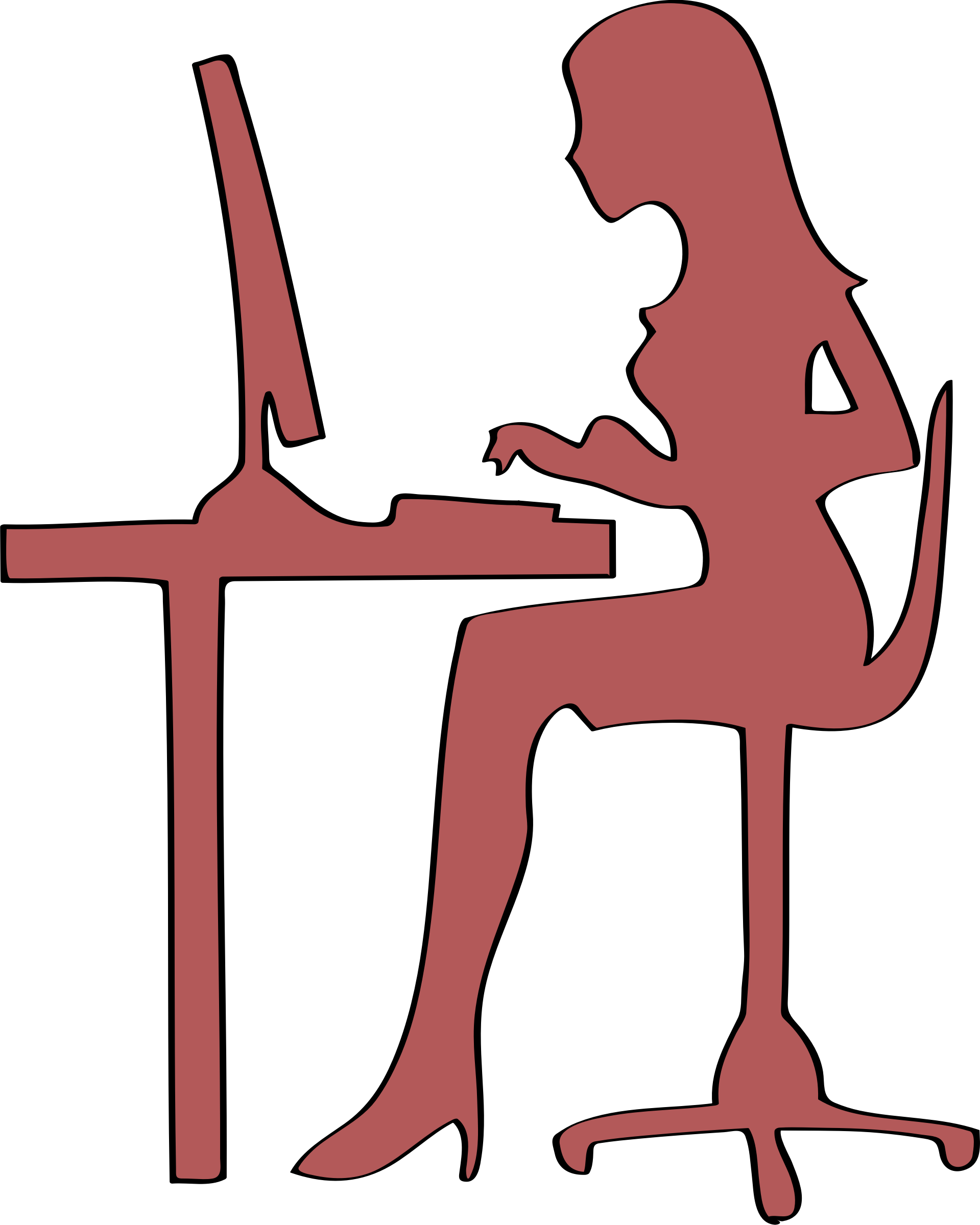 Download Computer Big Image Png - Woman On Computer Silhouette PNG ...