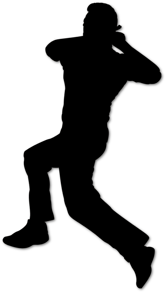 Download Cricket Bowler Silhouette Black - Cricket Bowling Clip Art PNG ...