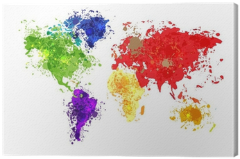 Download Abstract World Map Background In Polygonal Style Canvas ...