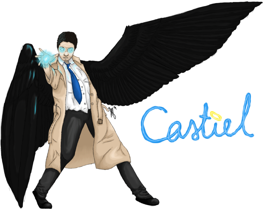 Download Castiel Banner Black And White Download - Castiel An Angel Of ...