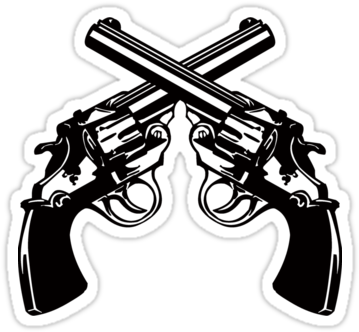 Revolvers By Karl Whitney - Crossed Guns, Pop Art Print - Free ...