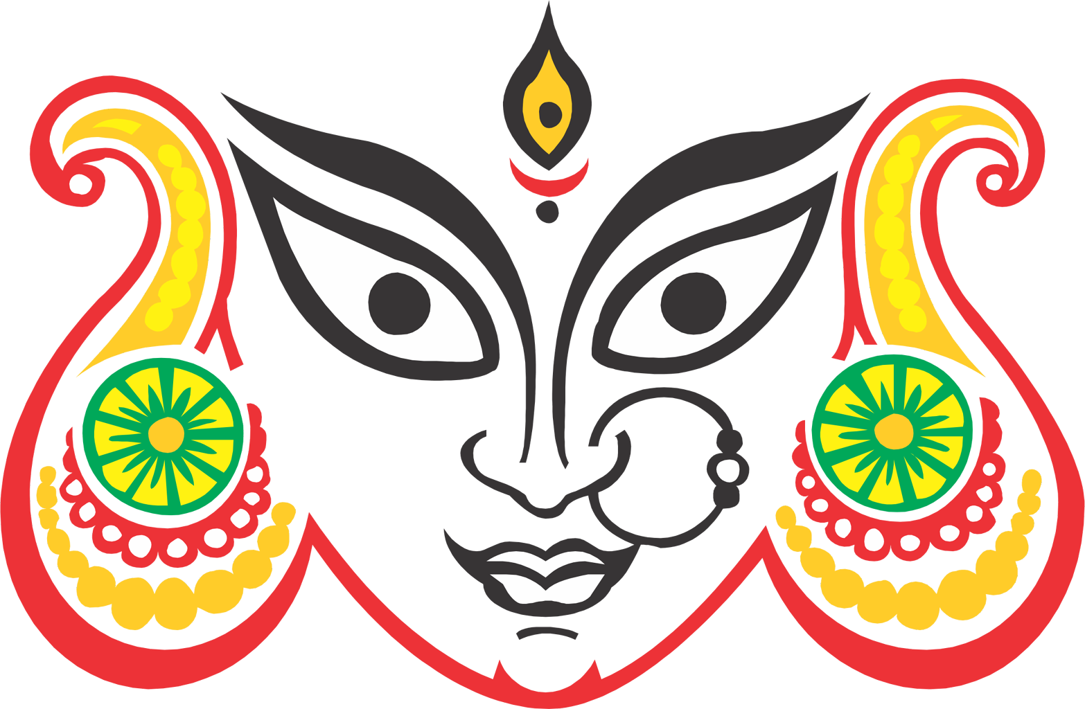Durga Maa Face Png - Durga Maa Face Drawing - Free Transparent PNG ...