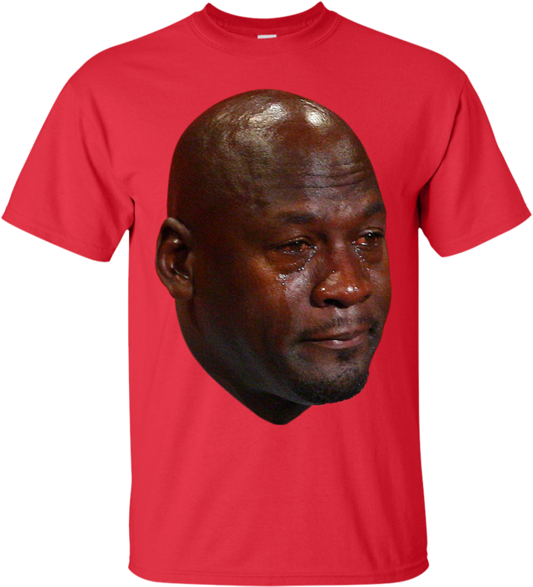 Download Crying Jordan T-shirt - Michael Jordan Hall Of Fame PNG Image ...