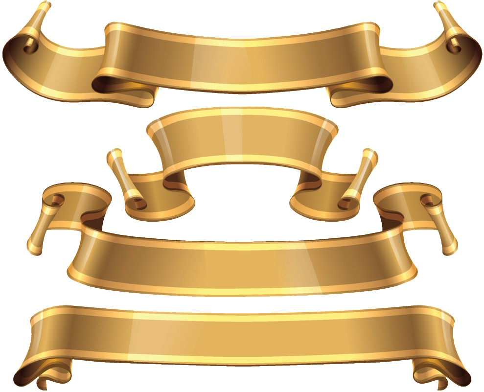 Download Golden Ribbon Transparent - Game Ui Ribbon PNG Image with No ...