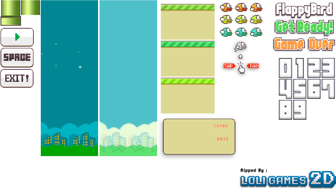Flappy Bird Pipes Png - Fappy Bird Sprite Png - Free Transparent PNG ...