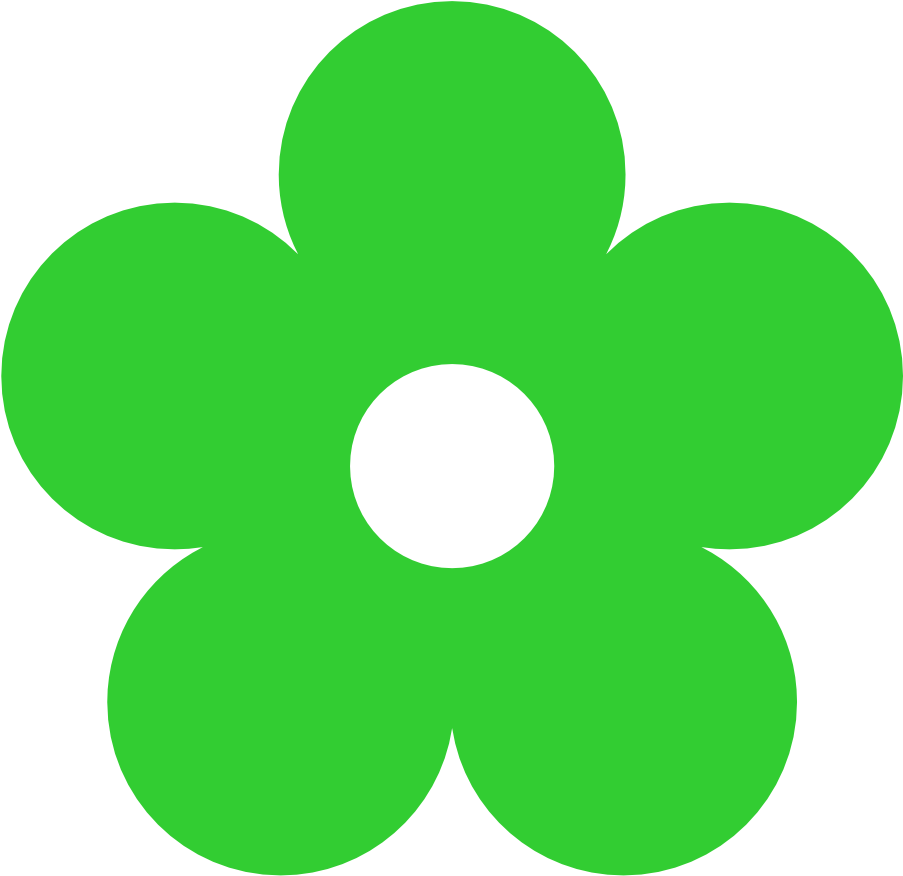 Green Cartoon Flower Logo