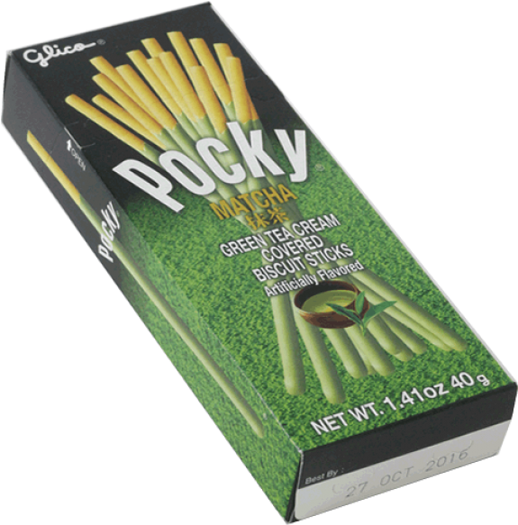 Glico Pocky Green Tea Cream Coated Biscuit Sticks - Free Transparent ...