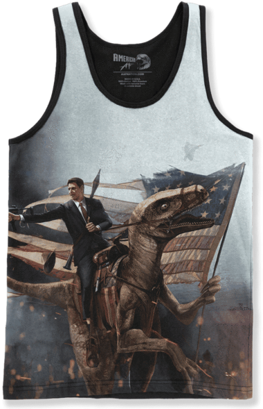 Ronald Reagan Riding A Velociraptor 1920x1080