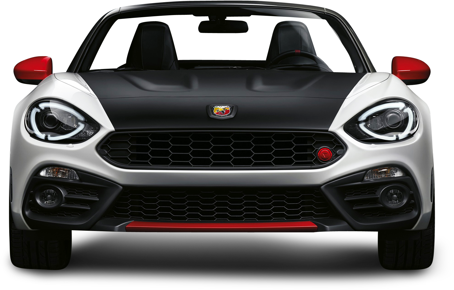 Black And White Fiat 124 Spider Abarth Front View Car - Fiat 124 Spider ...