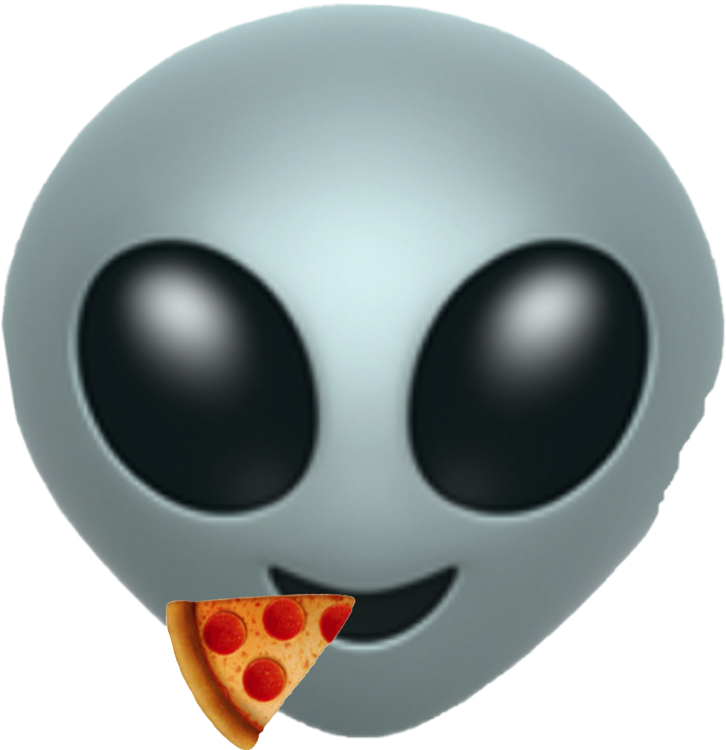 Emoji Alien Pizza Eating Homemadeemoji - Free Transparent PNG Download ...