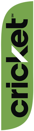 Cricket Wireless Green 5ft Feather Flag With New Logo - $40 Refill Card ...