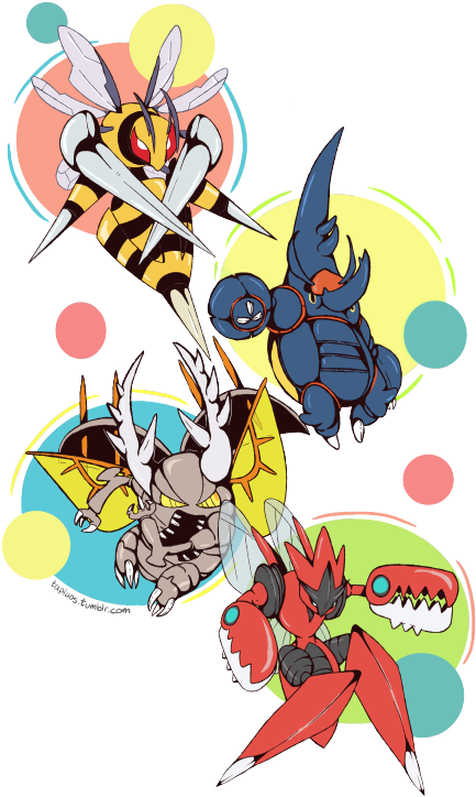 Pokemon Fanart Bug Bugs Heracross Scizor Beedrill Pokemon - All Mega ...