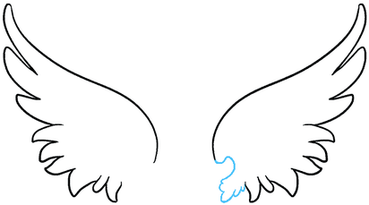 Download Png Transparent Simple Wings Design Png - Draw A Angel Wing ...