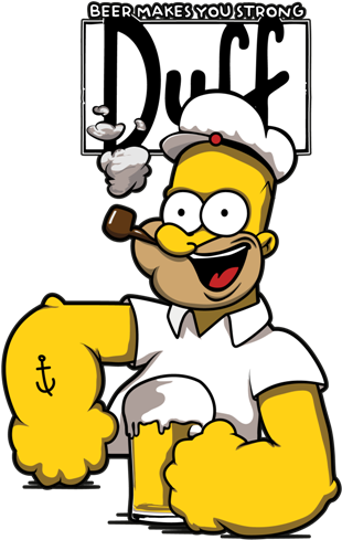 Download Homer-popeye - Duff Beer PNG Image with No Background - PNGkey.com