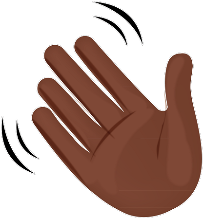 Download Waving Hand Emoji - Black Hand Waving Emoji PNG Image with No ...
