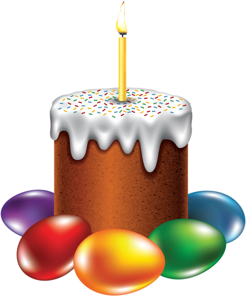 Download Easter Bread With Eggs And Candle Png Clipart Picture - Easter ...