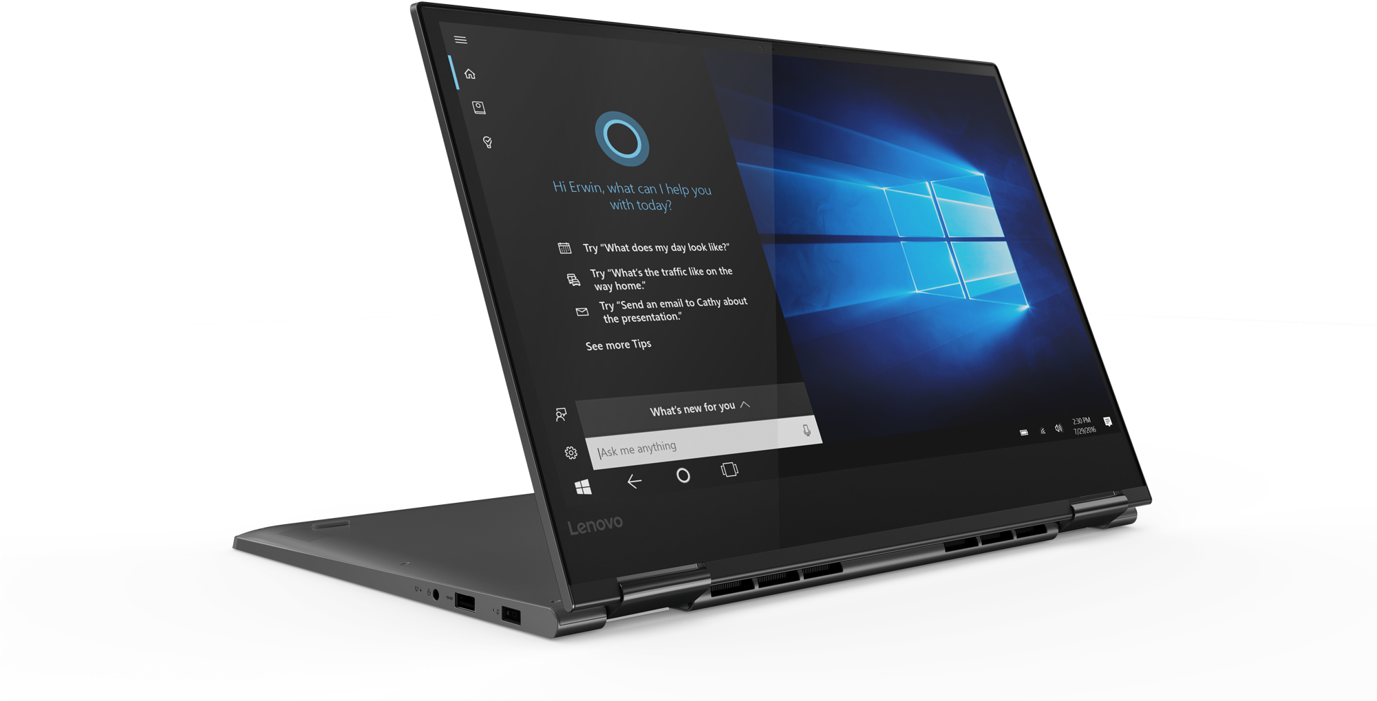 Download Cortana On 15 Inch Lenovo Yoga 730 2018 02 26 - Lenovo Yoga 530 Onyx Black PNG Image ...