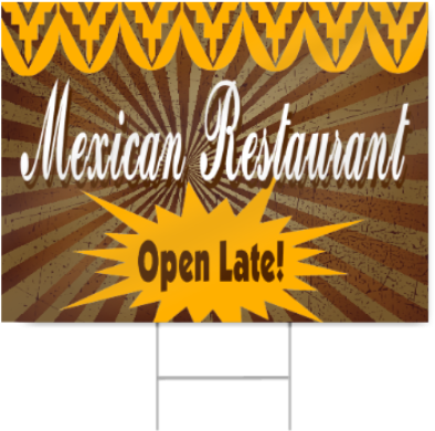 Download Authentic Mexican Restaurants Sign - Yard Signs PNG Image with ...