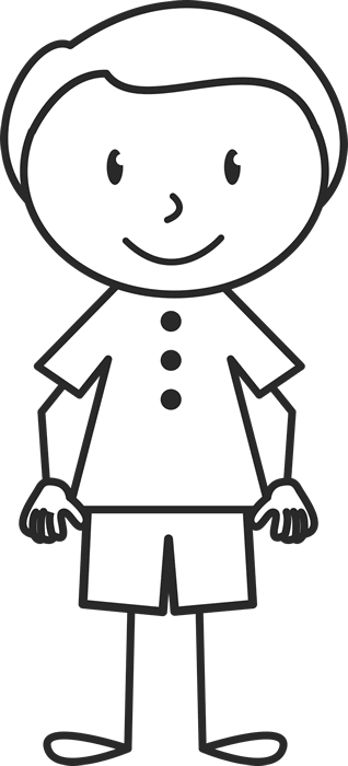 Clean Cut Boy In Stamp Stick Figure - Stick Figure Girl Ponytail - Free ...