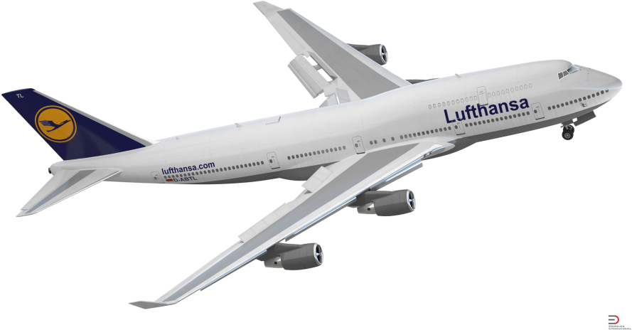 5 Boeing 747 400er Lufthansa Rigged Royalty Free 3d - Model Aircraft ...