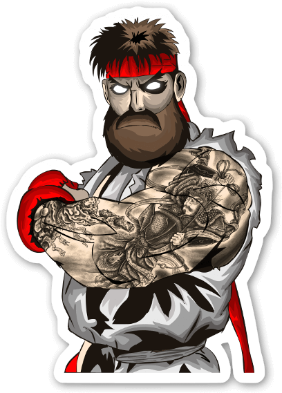 Hadouken Sticker - Cartoon - Free Transparent PNG Download - PNGkey